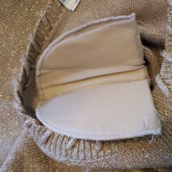 Vintage | Sweaters | Vintage Shenanigans Crochet Knit Gold Sparkle ...